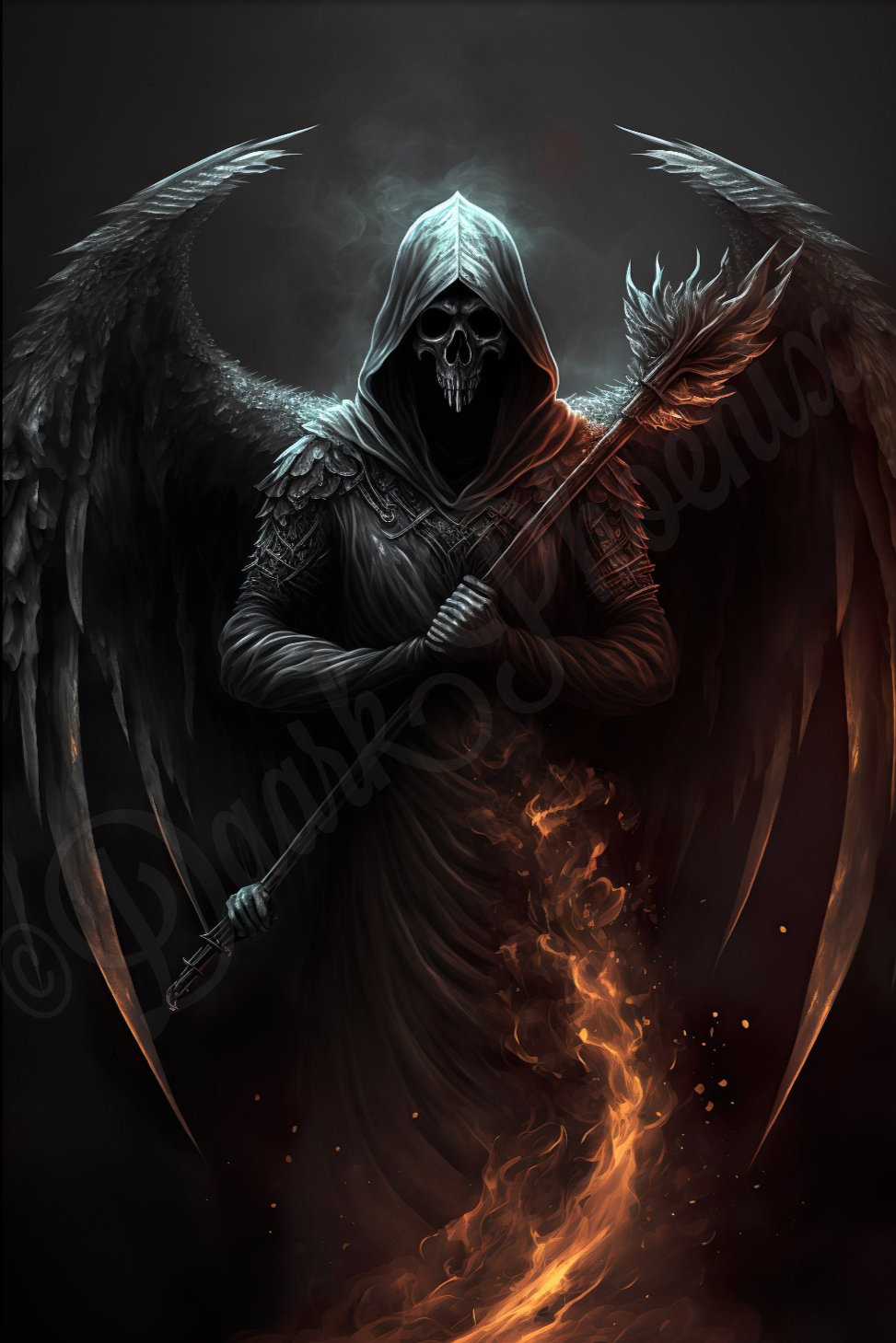 Winged Fire Reaper #3 - Etsy