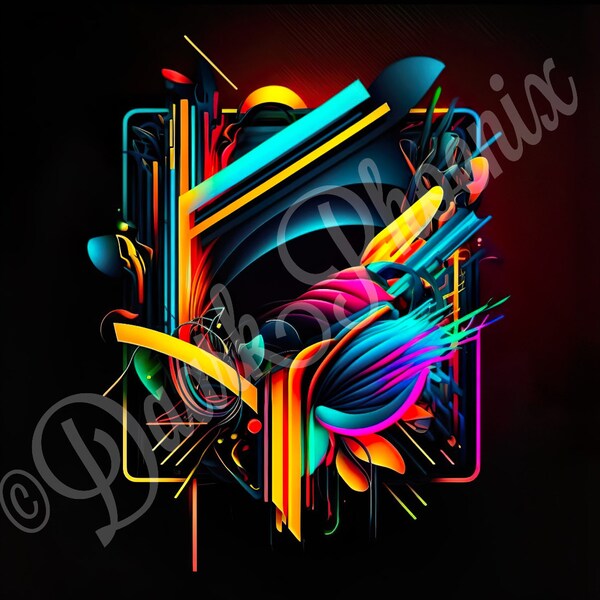 Neon Abstract - Etsy