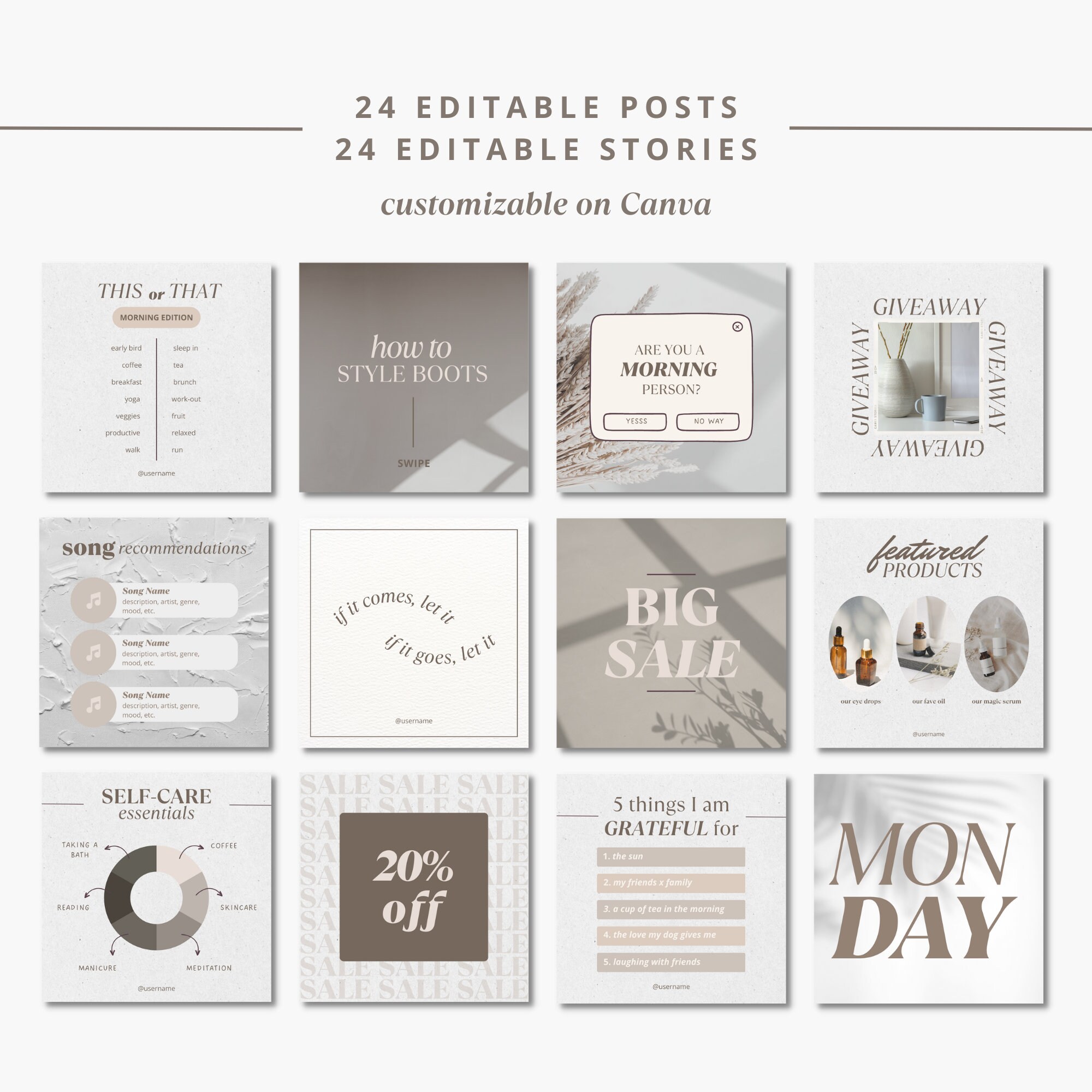 Instagram SOCIAL MEDIA Templates Canva - for Social Media Managers - Ig ...