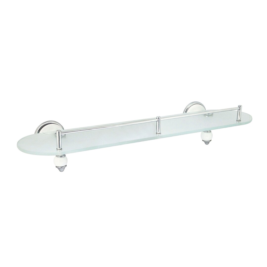 20 Frosted Glass Shelf With Rail Arora Series White Porcelain ...