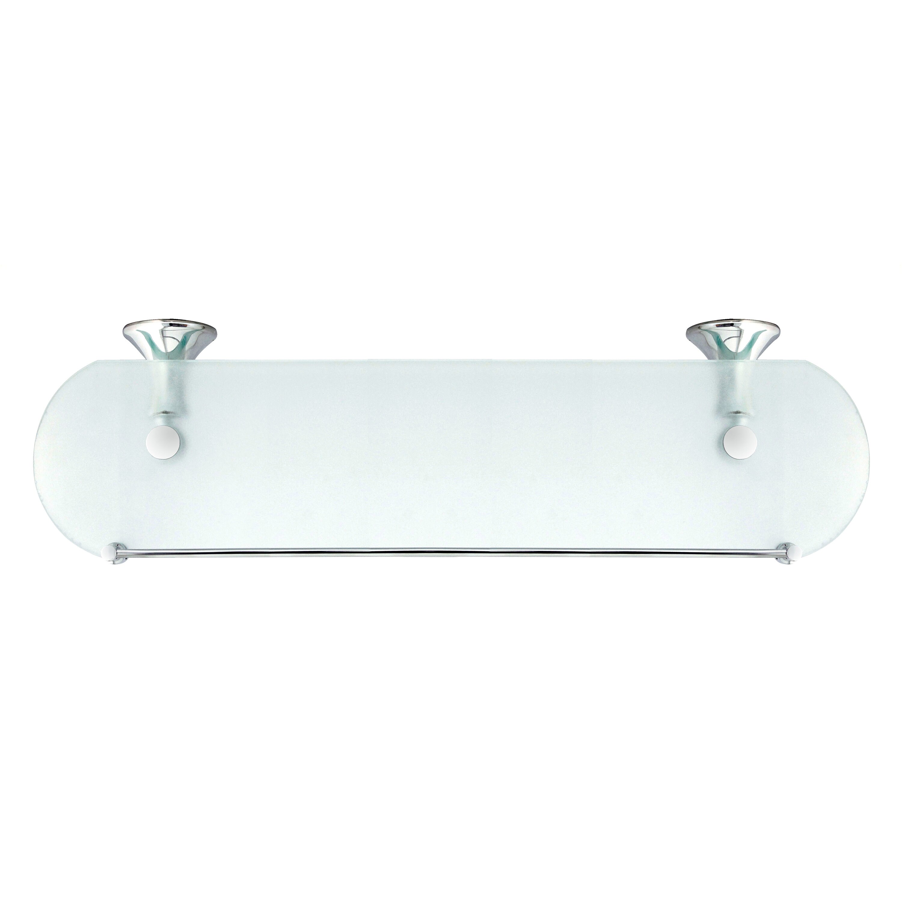 20 Frosted Glass Shelf With Rail Antica Series Polished Chrome - Etsy