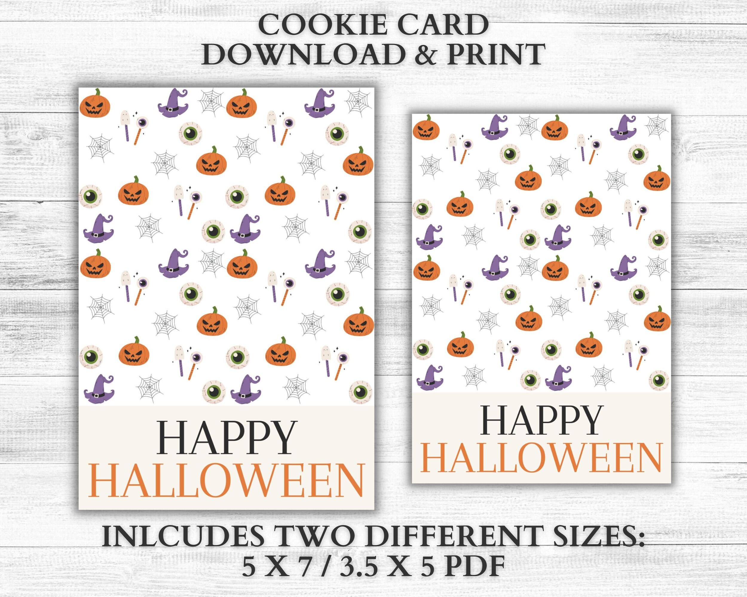 Halloween Cookie Card PDF Instant Download - Etsy