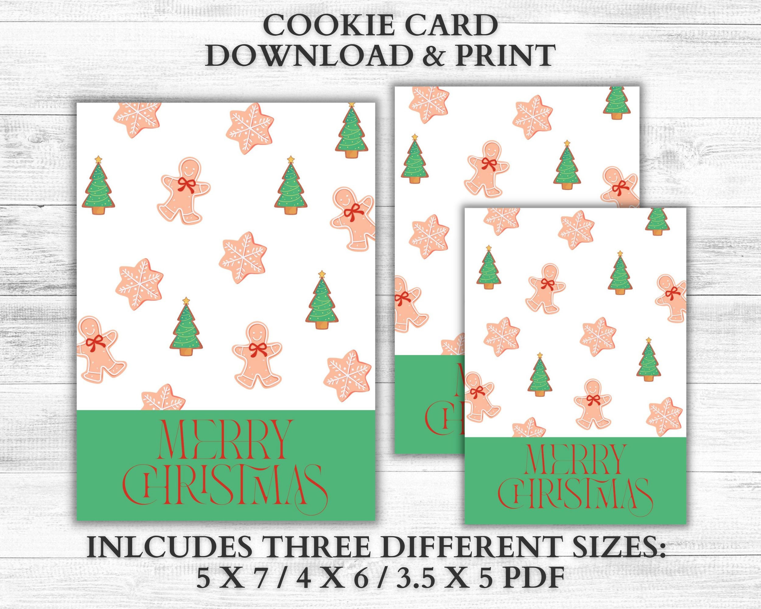 Christmas Cookie Card PDF Instant Download - Etsy