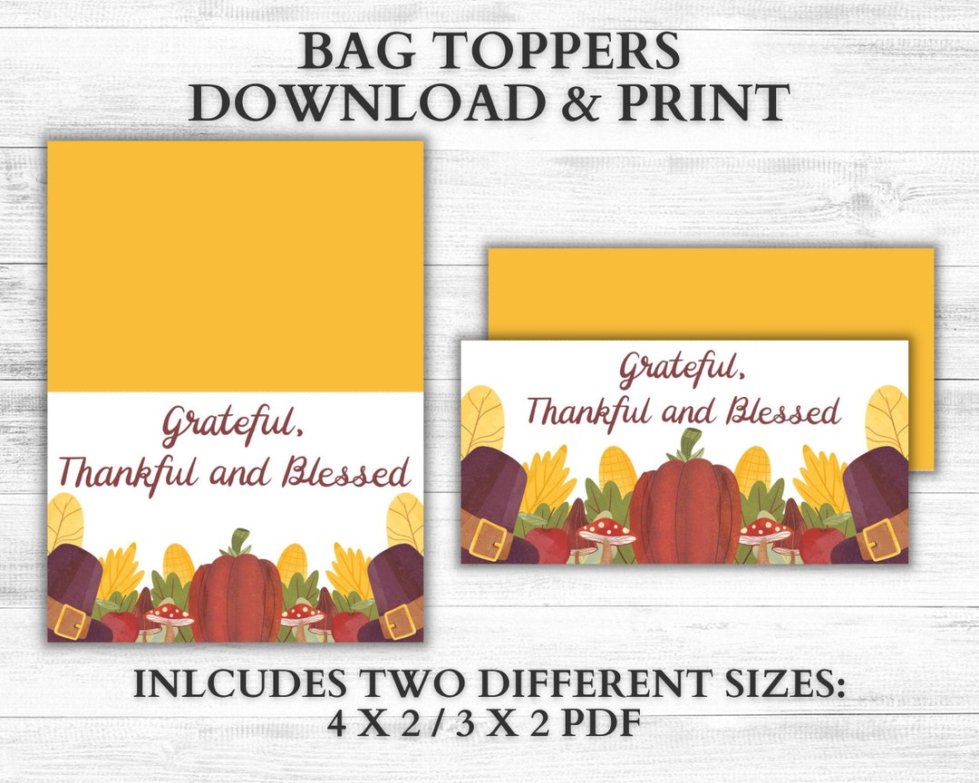 Thanksgiving Bag Topper PDF Instant Download - Etsy
