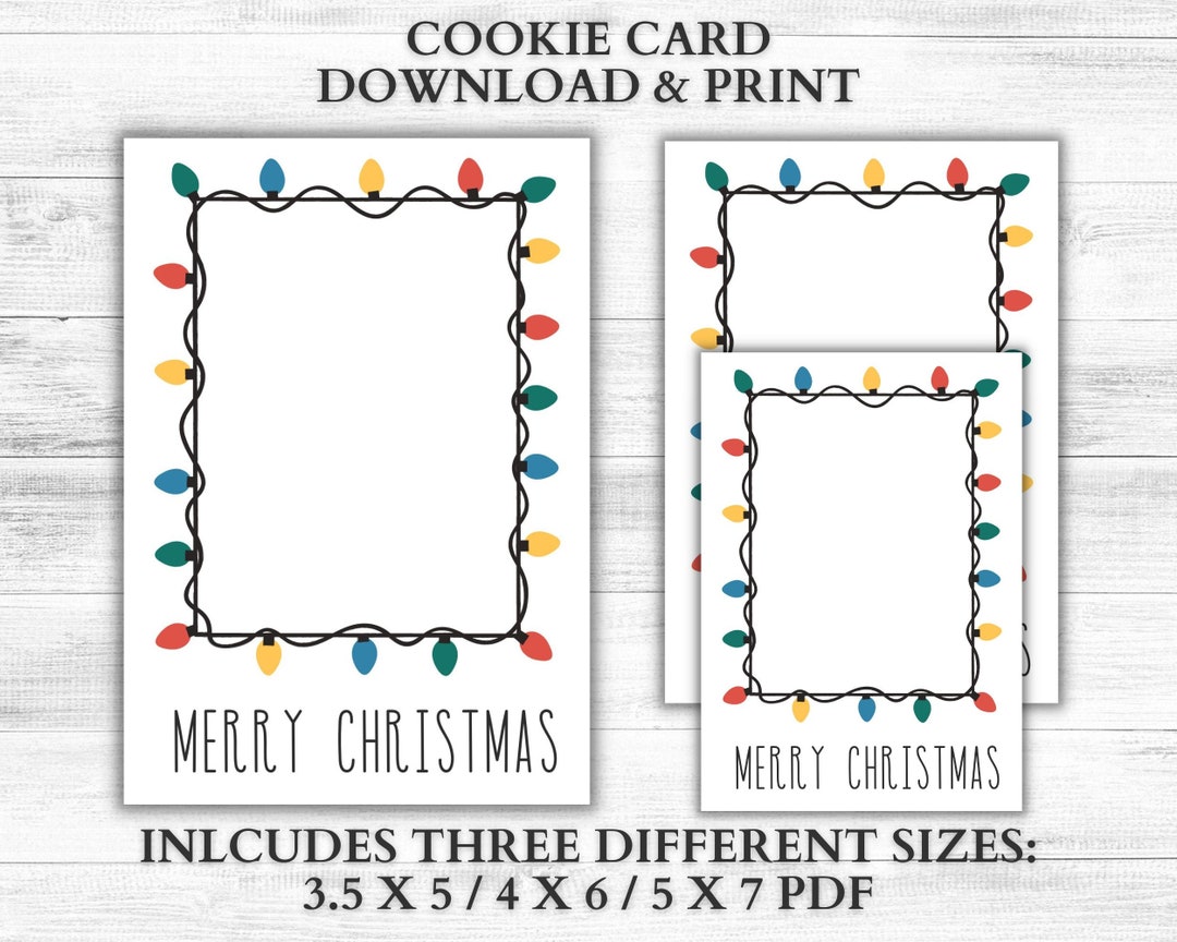 Christmas Cookie Card PDF Instant Download - Etsy