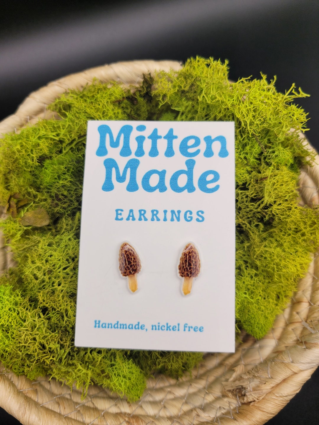 Handmade Morel Mushroom Red Polka Dot Mushroom Earrings - Etsy