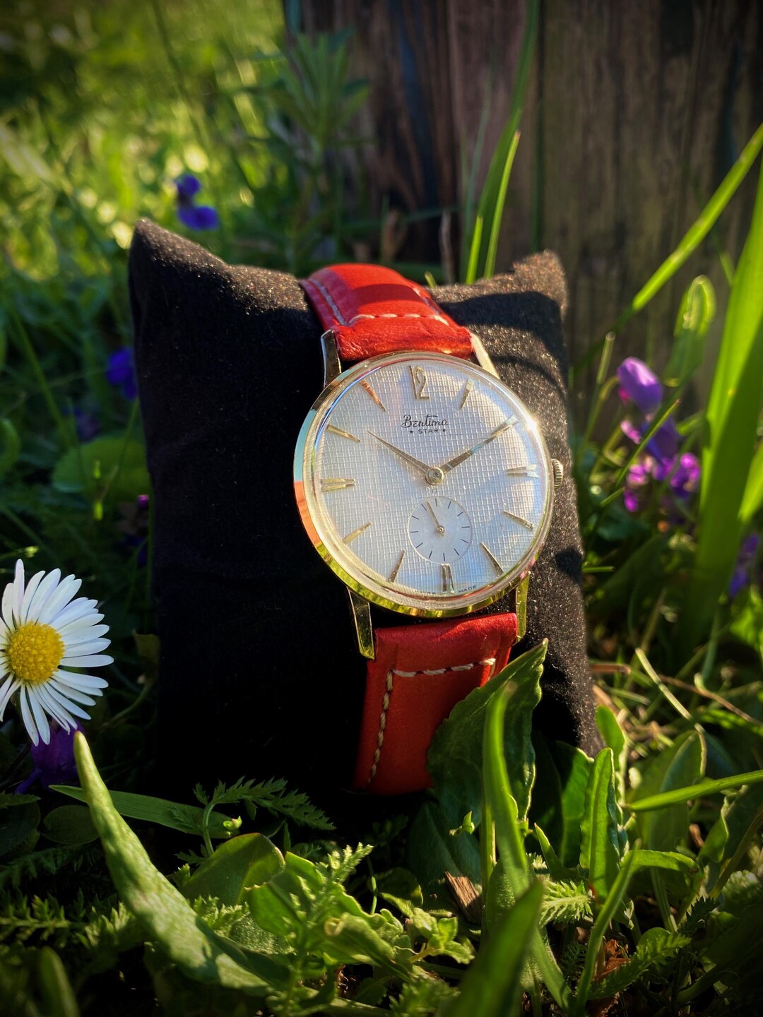 Serviced Vintage BENTIMA Star Watch, Gold Plated Honeycomb Dial, Swiss ...