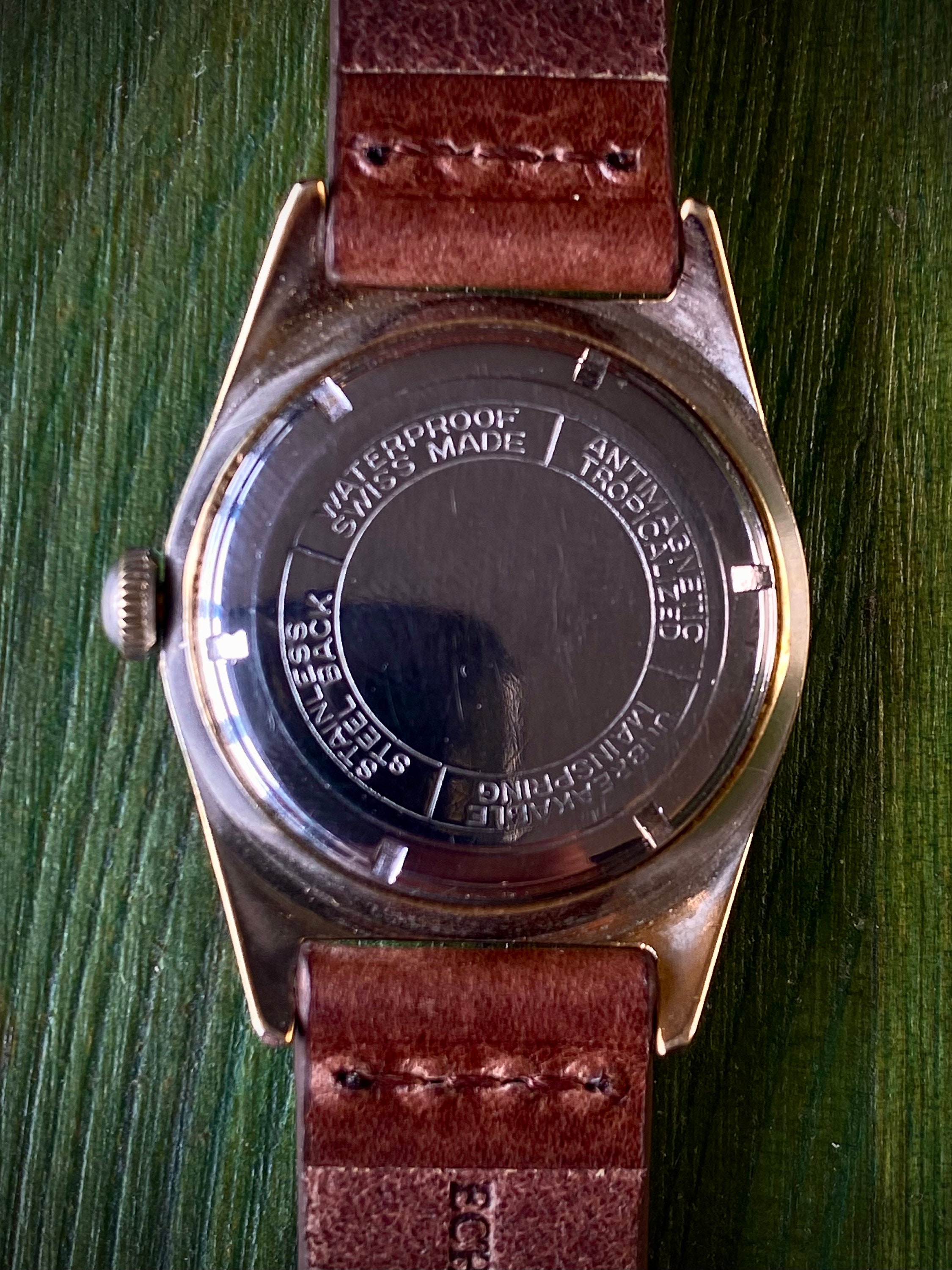 Swiss-made SR RENOVA Date Function Black Dial Mechanical Vintage Watch ...