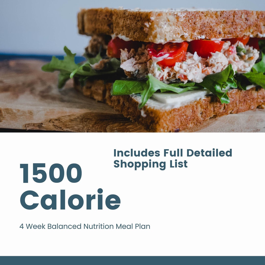 4-week 1500 Calorie Meal Plan for Busy Lifestyles Digital Download With ...