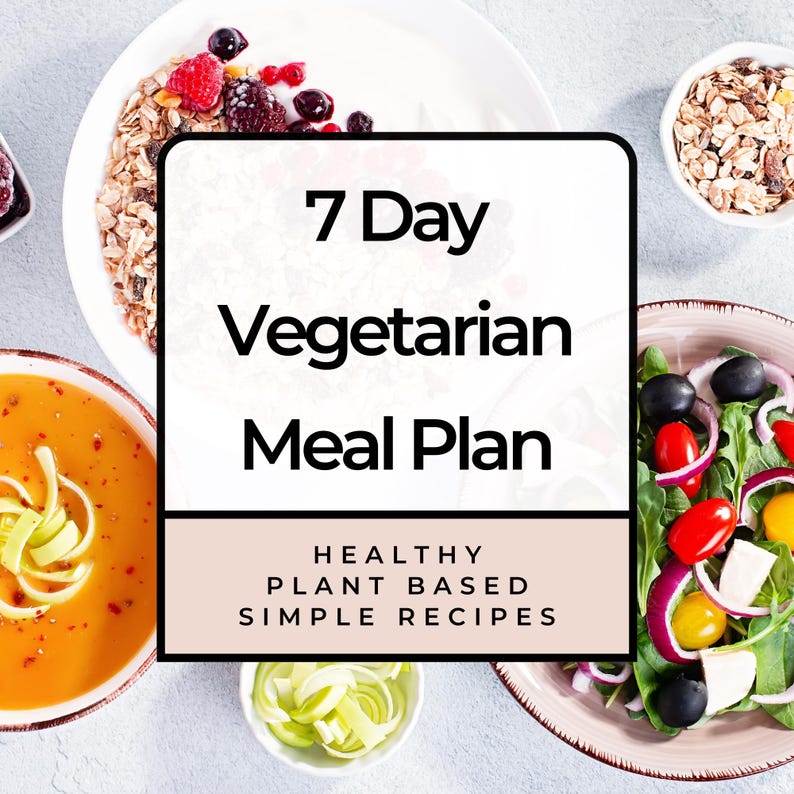 7-day Vegetarian Healthy Meal Plan: Plant Based Balanced Nutrition Diet ...