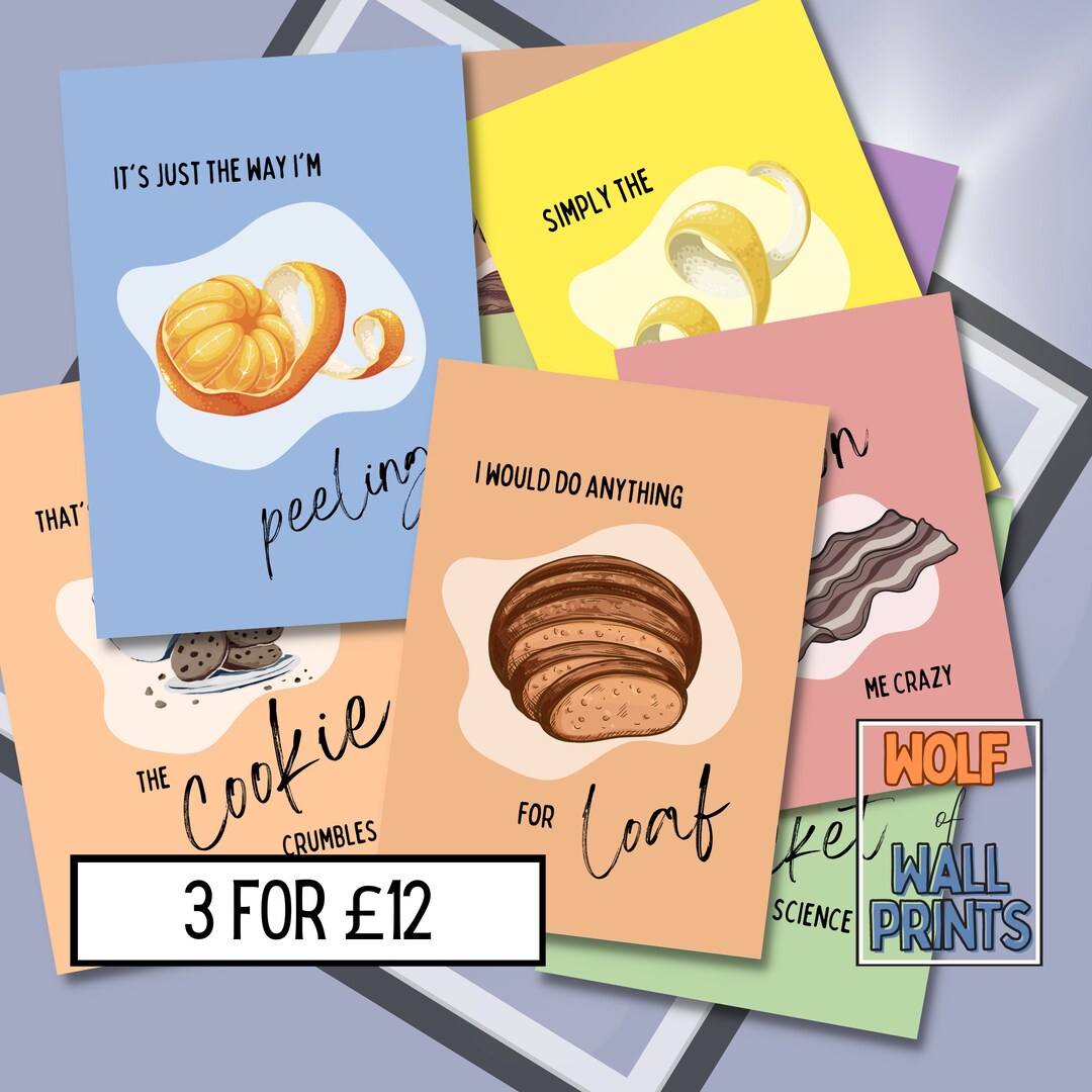 Funny Kitchen Prints Finest Quality Pun Posters Kitchen & Dining Wall ...