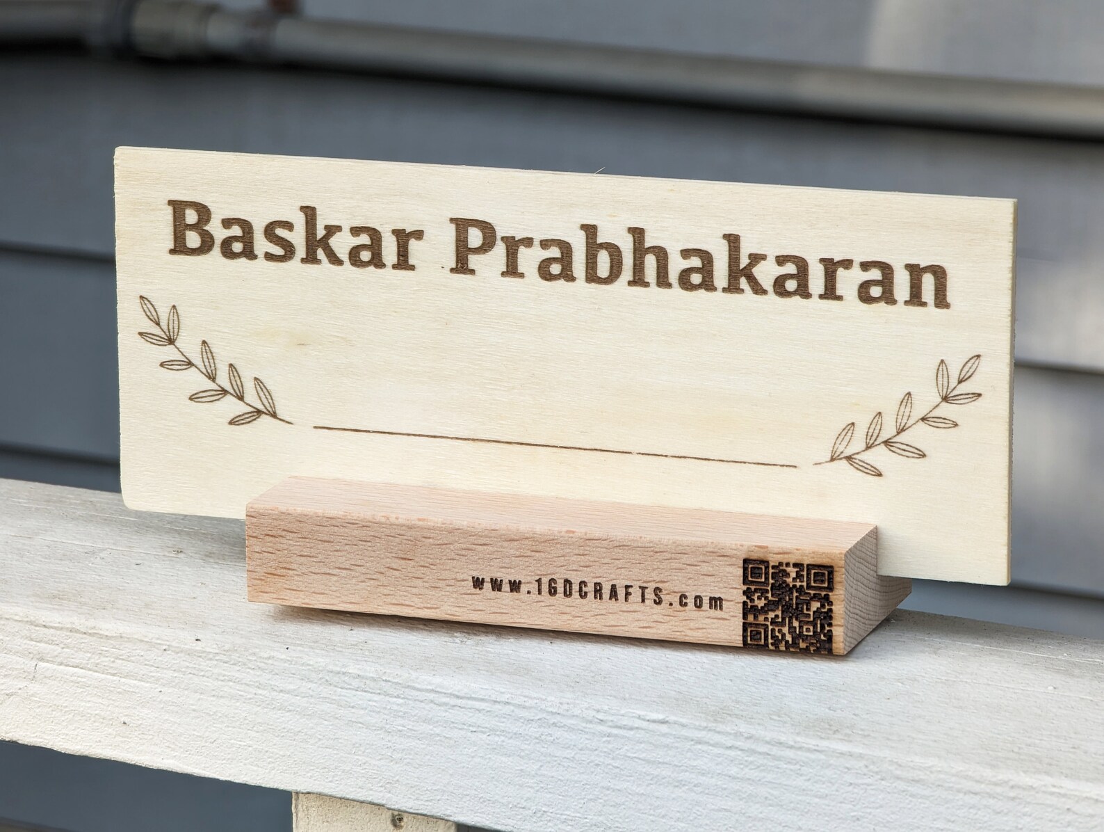 Personalized Name Plate English Engraved on Wood for Lifelong FREE ...