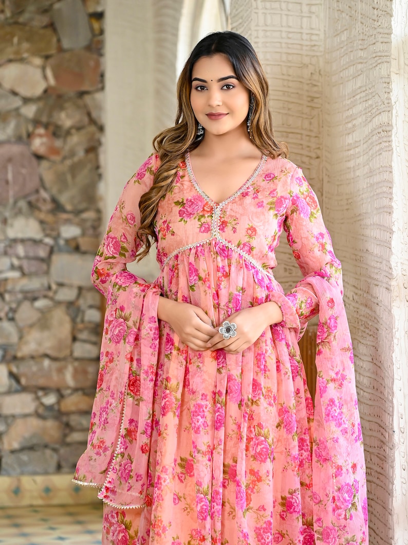 Elegant Aliya Cut Kurta Set: Chic Ethnic Wear for Women Handcrafted Top ...