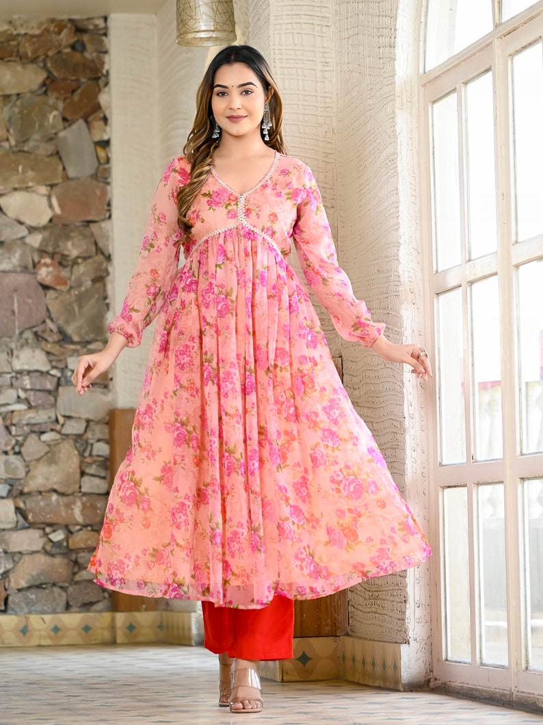 Elegant Aliya Cut Kurta Set: Chic Ethnic Wear for Women Handcrafted Top ...