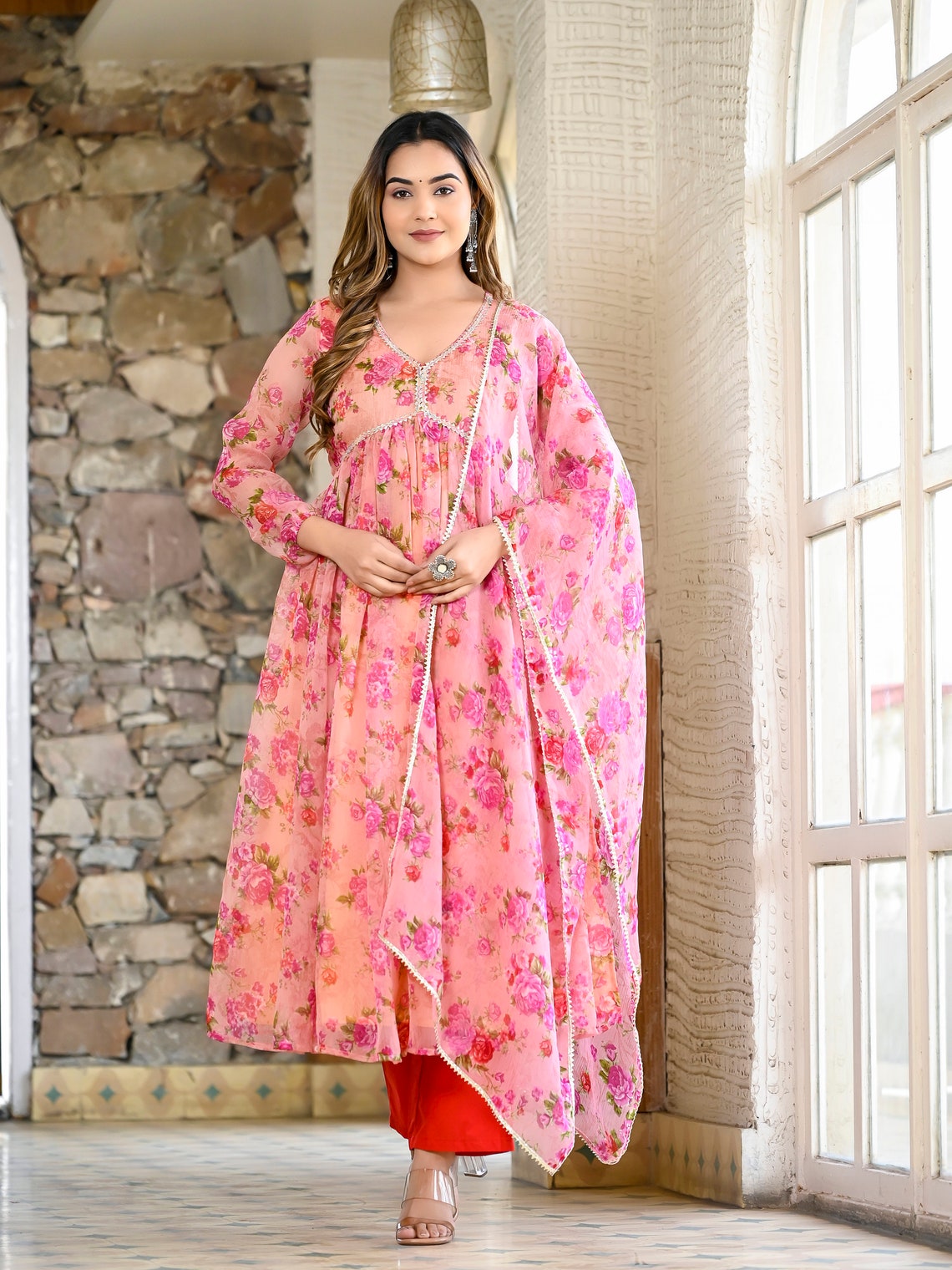 Elegant Aliya Cut Kurta Set: Chic Ethnic Wear for Women Handcrafted Top ...
