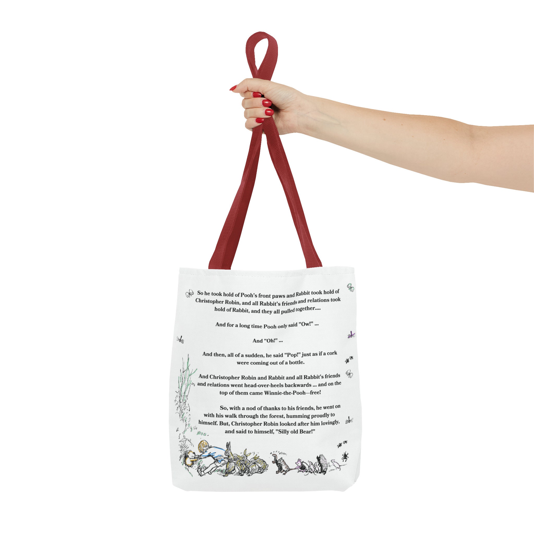Winnie the Pooh Tote Bag, Book Bag, Literary Gift Bag for Baby Shower ...