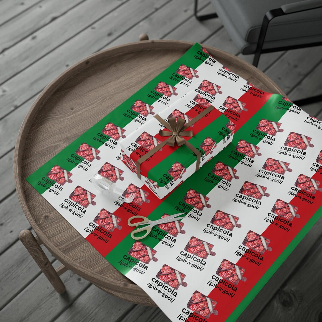 Italian Food Funny Wrapping Paper, Italian-american Gabagool Gift Wrap ...