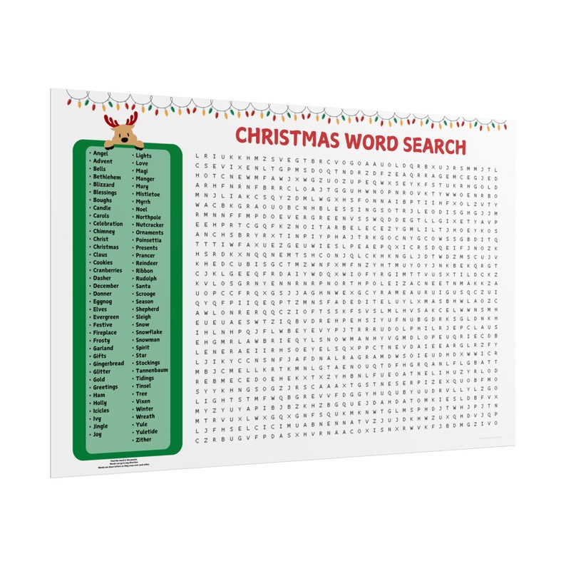 Giant Christmas Themed Word Search Festive Holiday Fun for Families ...