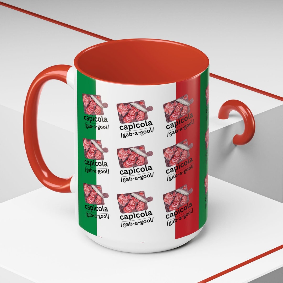 Funny Italian American Gabagool Phonetic Mug, Capicola Joke for Foodies, Sopranos Fans, and ...