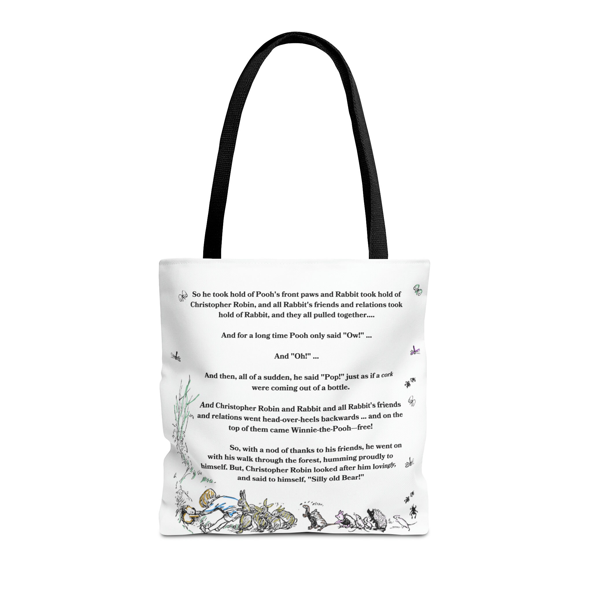 Winnie the Pooh Tote Bag, Book Bag, Literary Gift Bag for Baby Shower ...