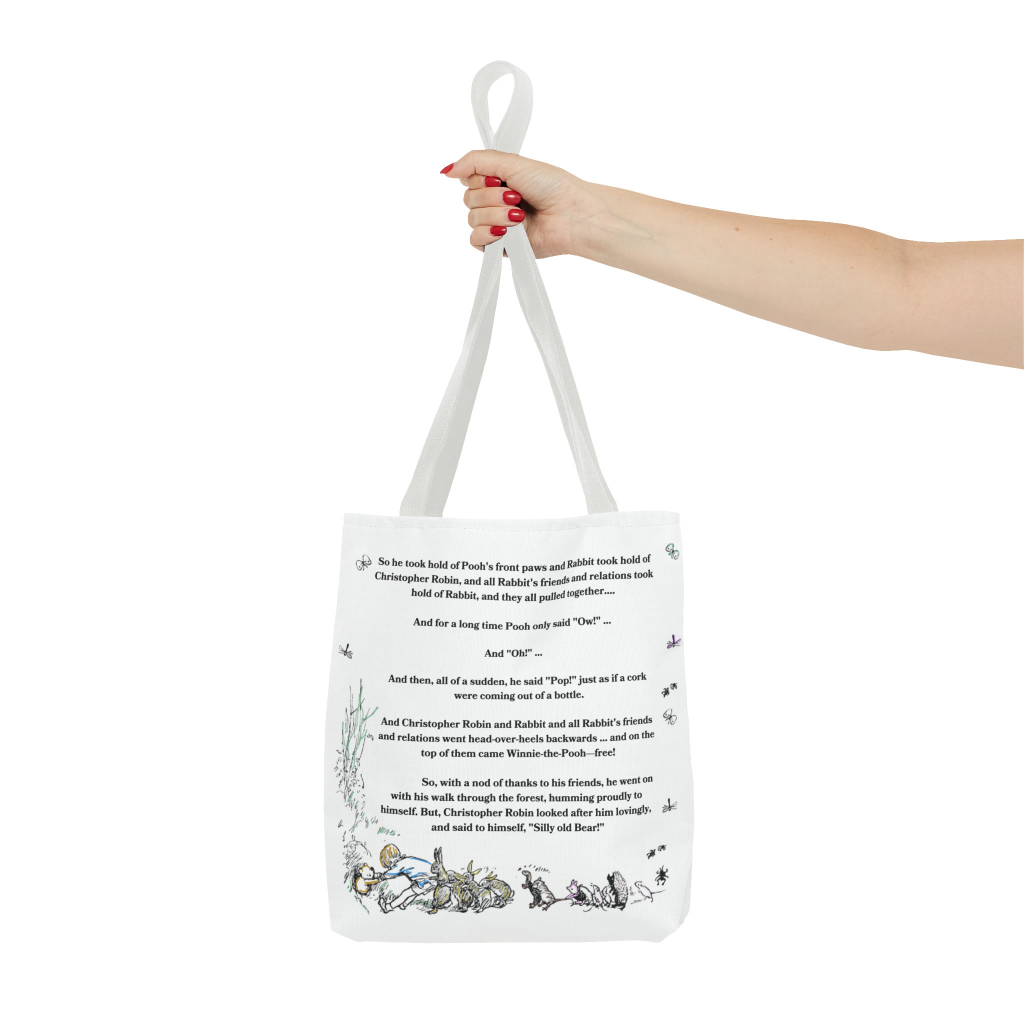 Winnie the Pooh Tote Bag, Book Bag, Literary Gift Bag for Baby Shower ...