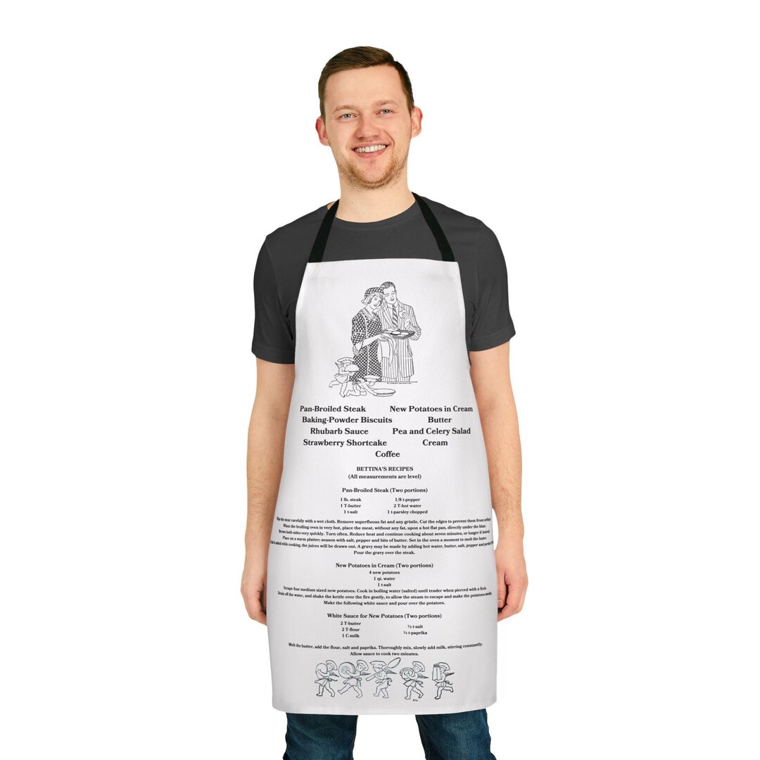 Vintage Recipe Apron, Vintage Cookbook Gift, Historical Kitchen Decor ...
