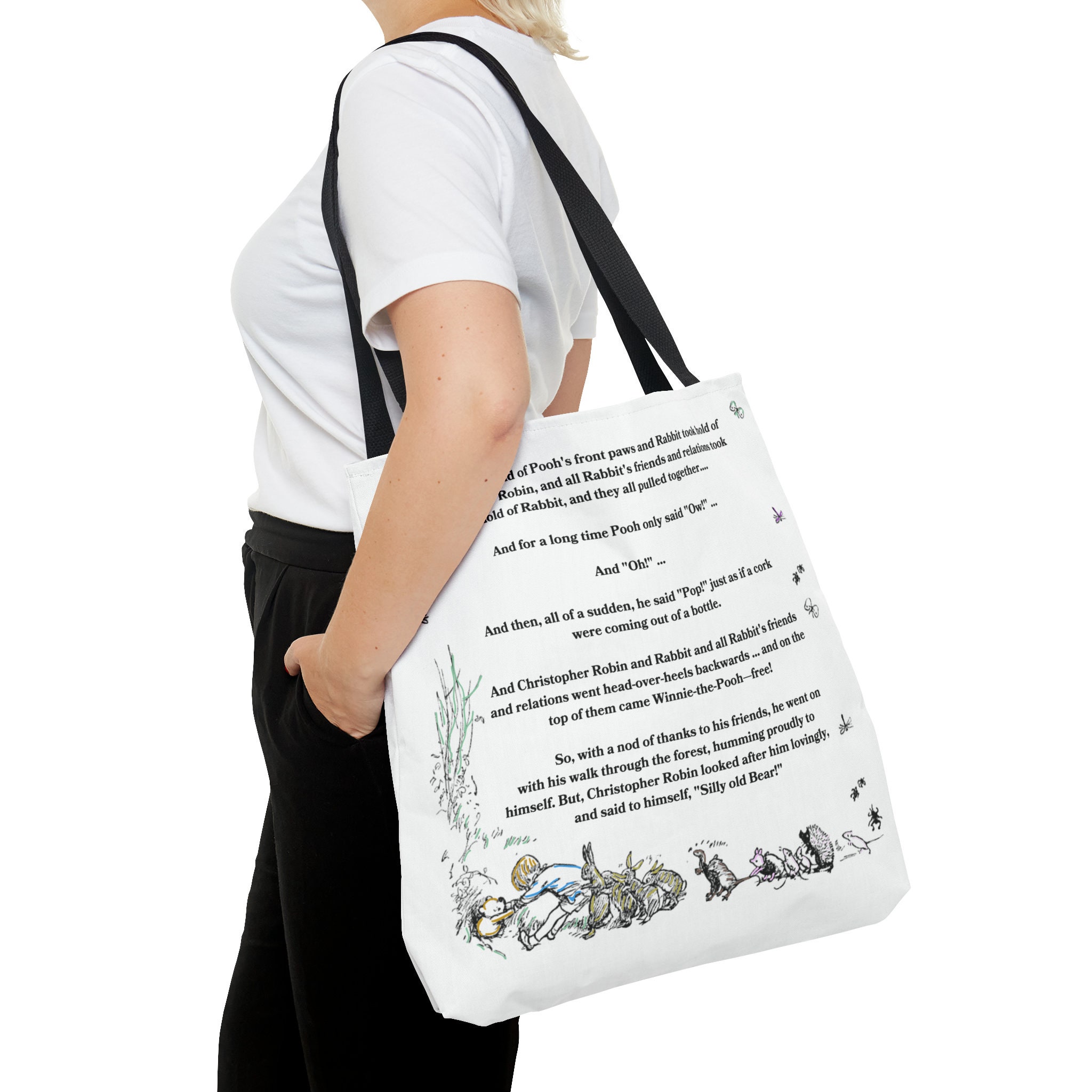 Winnie the Pooh Tote Bag, Book Bag, Literary Gift Bag for Baby Shower ...