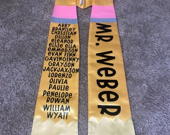 Pencil Stole Sashes Teacher Graduation - Etsy