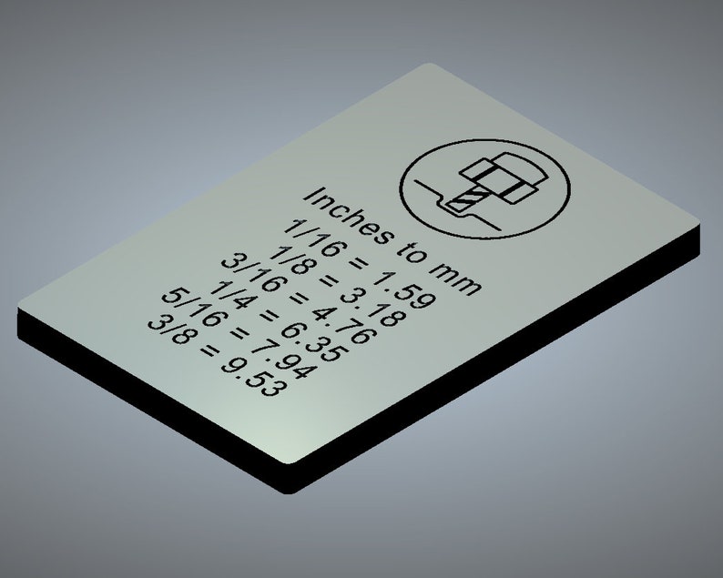 CNC File. Inches to Mm Conversion Chart Router Sizes SVG & DXF - Etsy UK