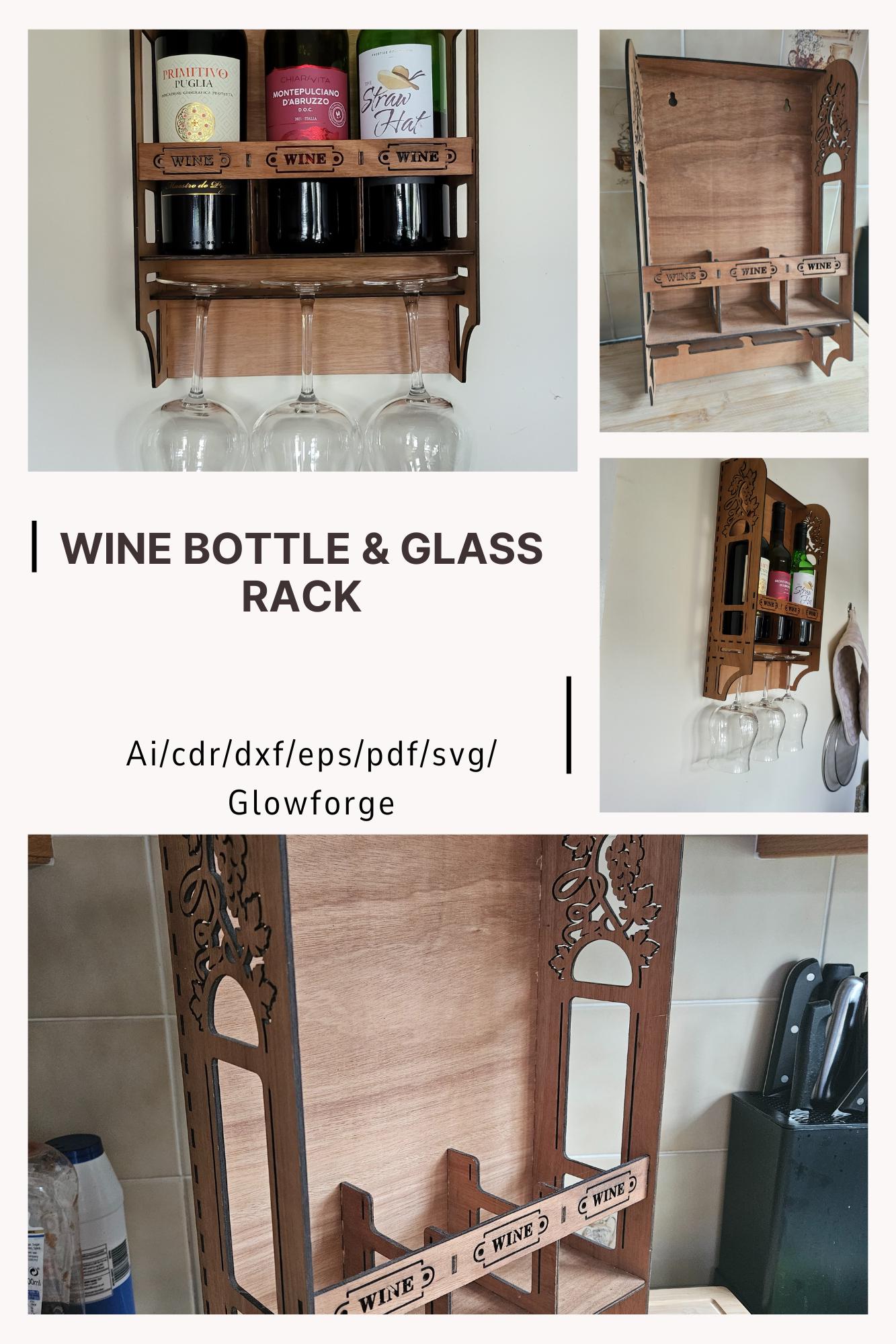 Laser Cut Wine Rack Wall Glass Storage - Etsy