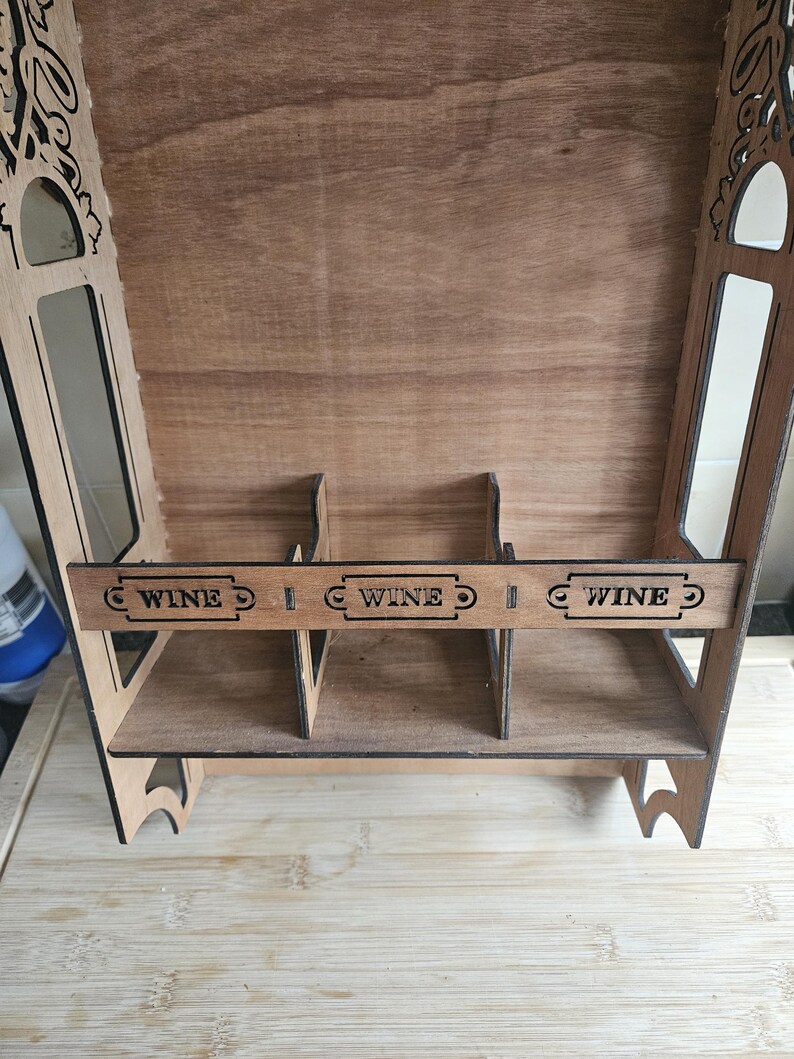 Laser Cut Wine Rack Wall Glass Storage - Etsy