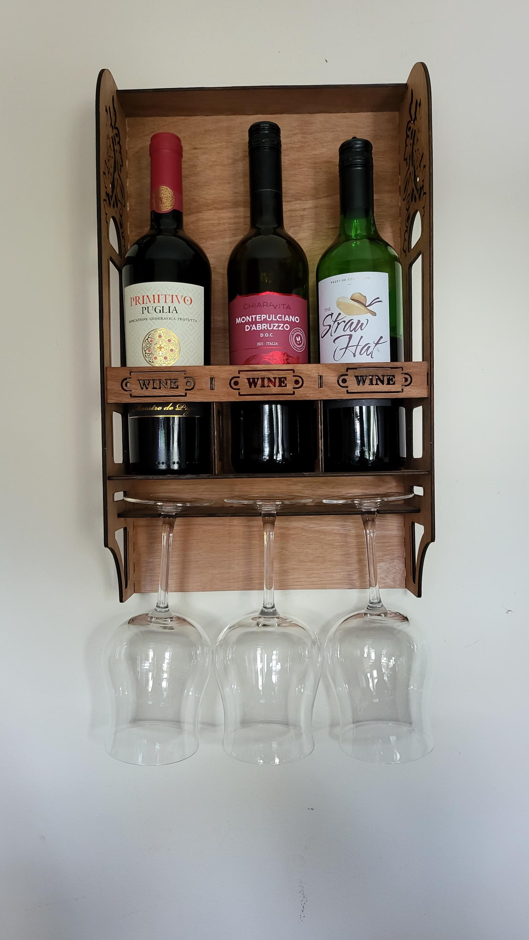 Laser Cut Wine Rack Wall Glass Storage - Etsy