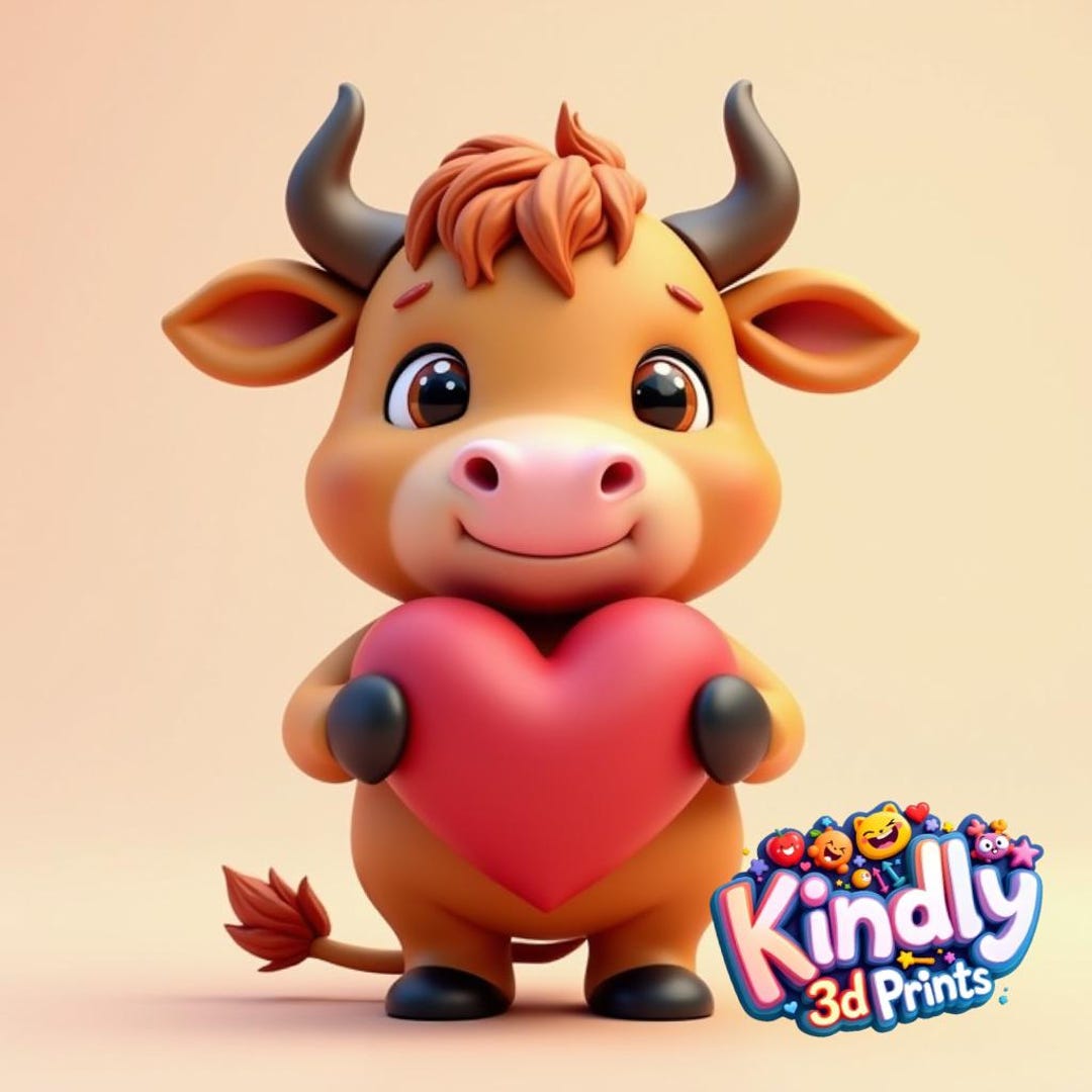 Kindly 3D Prints - Cute Highland Cow 3D Print File | Instant Download ...