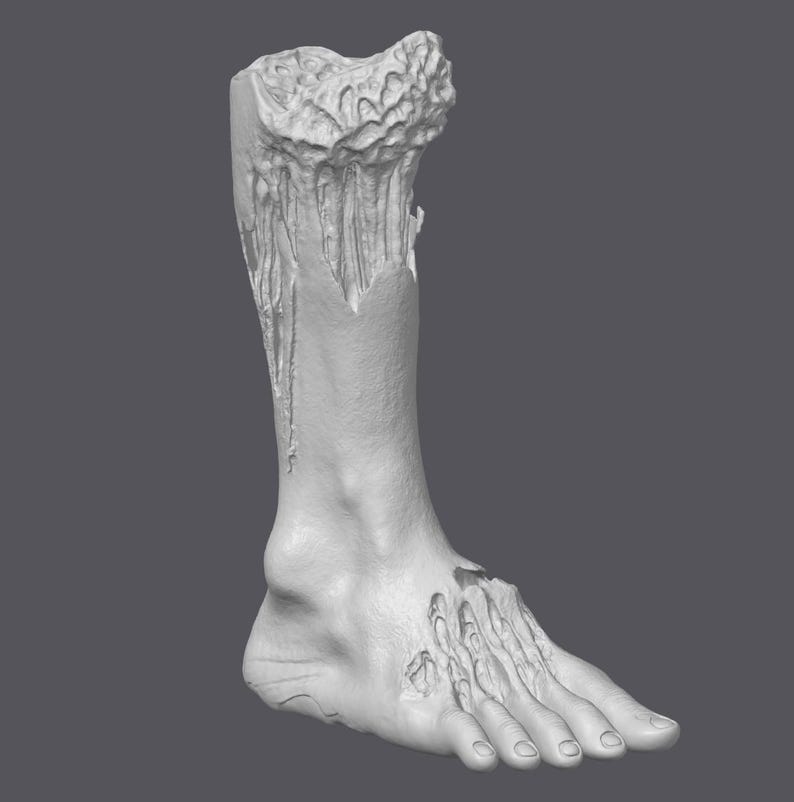 Rotten Zombie Foot Body Part – Instant Download | DIY 3D Printing Model ...