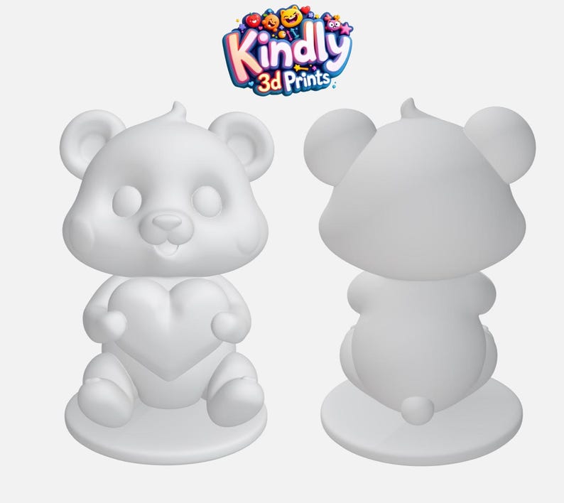 Kindly 3D Prints - Cute Panda Bear Heart 3D Print File | Instant ...