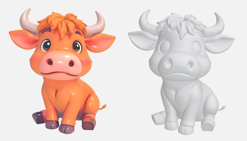 Kindly 3D Prints - Cute Highland Cow 3D Print File | Instant Download ...