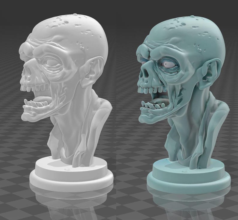 Kindly Monsters - 3D Printable Zombie Head 3MF File – Instant Download ...