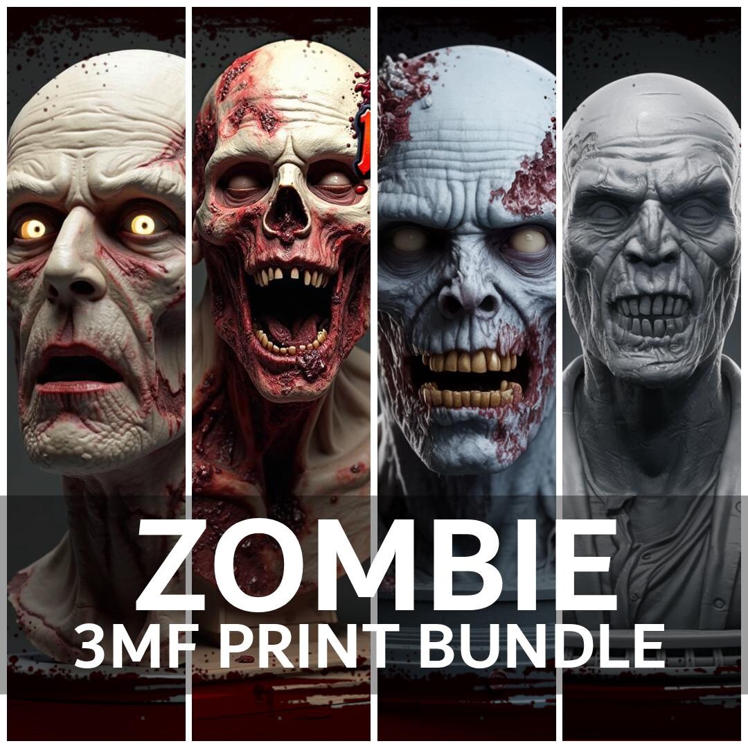 Kindly Monsters - 4 Zombie Bundle – Instant Download | DIY 3D Printing ...