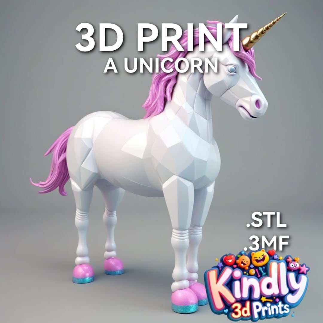 3D Printable Unicorn Model | STL & 3MF Files for Instant Download - 16 - Etsy Australia