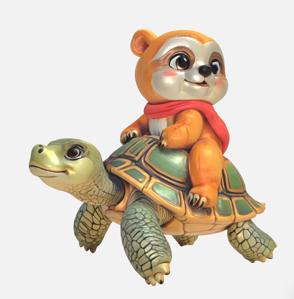 Kindly 3D Prints - Baby Sloth Riding a Tortoise 3D Print File | Instant ...