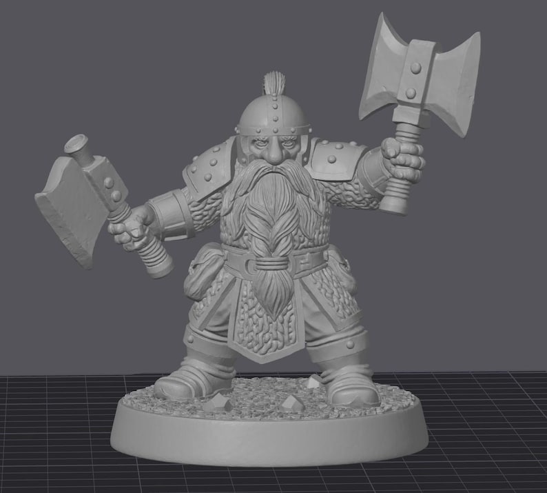 3D Printable Battle Dwarf OBJ File – Instant Download | Miniatures ...