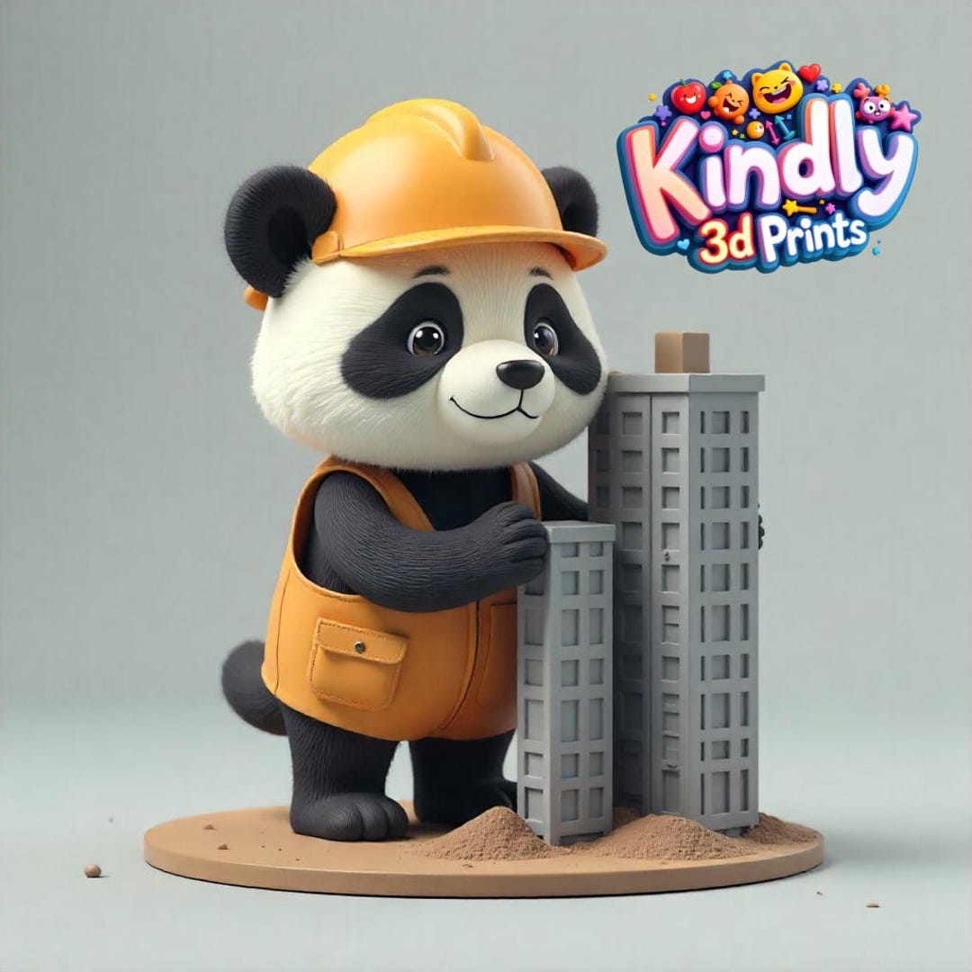 Construction Panda Bear – Instant Download | DIY 3D Printing Model ...