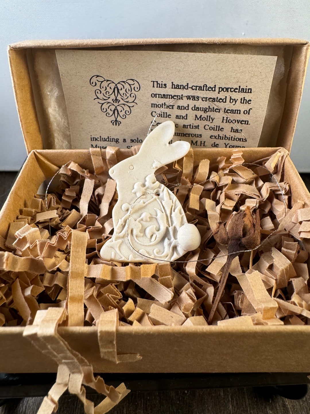 Vintage Hooven and Hooven Porcelain Bunny Ornament - Etsy