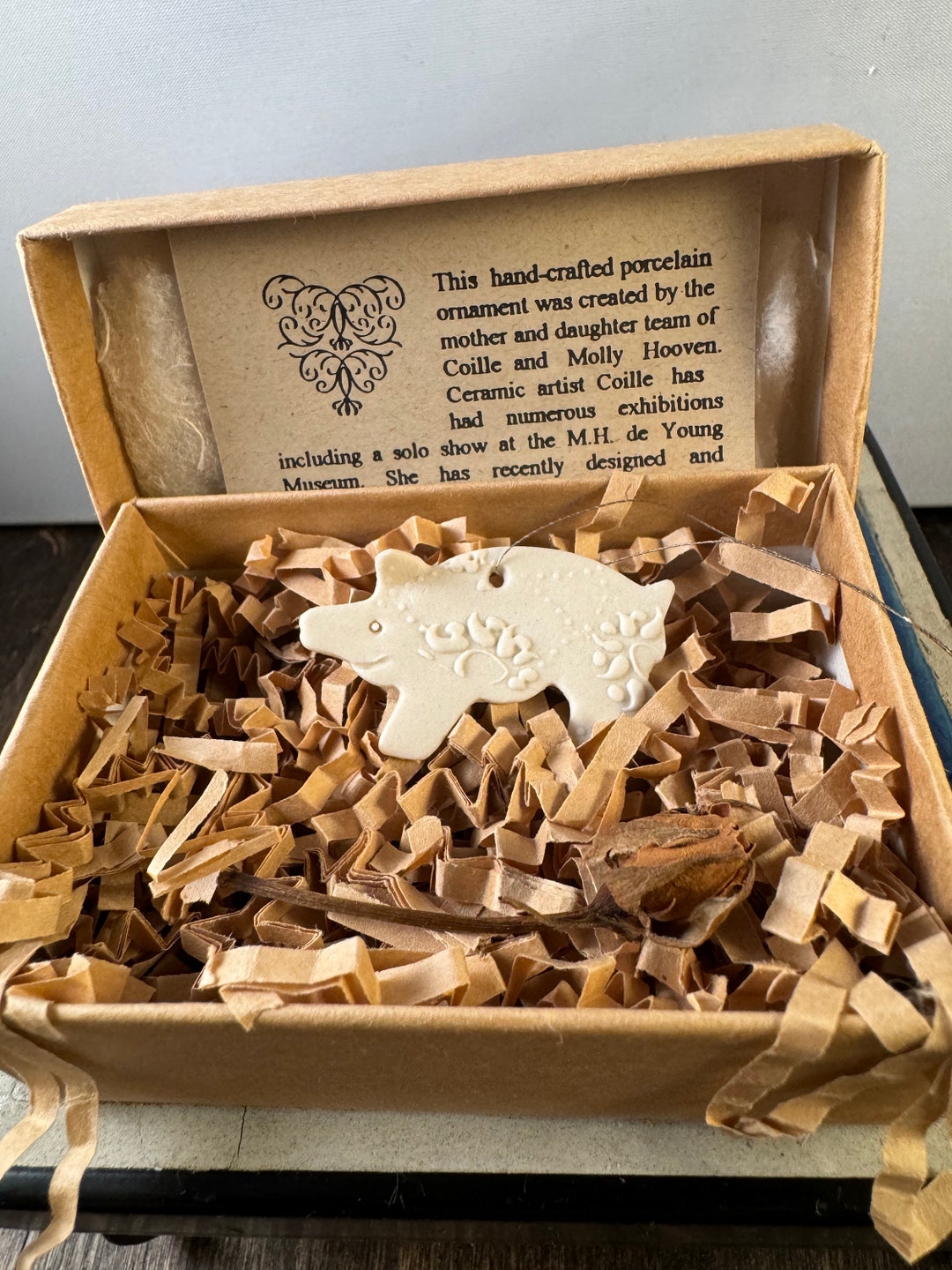 Vintage Hooven and Hooven Porcelain Pig Ornament - Etsy