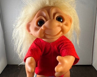 Vintage Thomas Dam Troll Doll 9" | Dark Grey Hair | Made in Denmark - Etsy