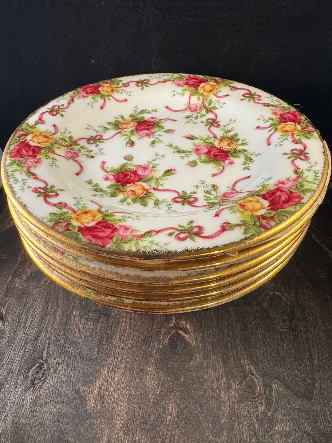 2001 Royal Albert Old Country Roses Ruby Celebration 7.75 Plate - Etsy