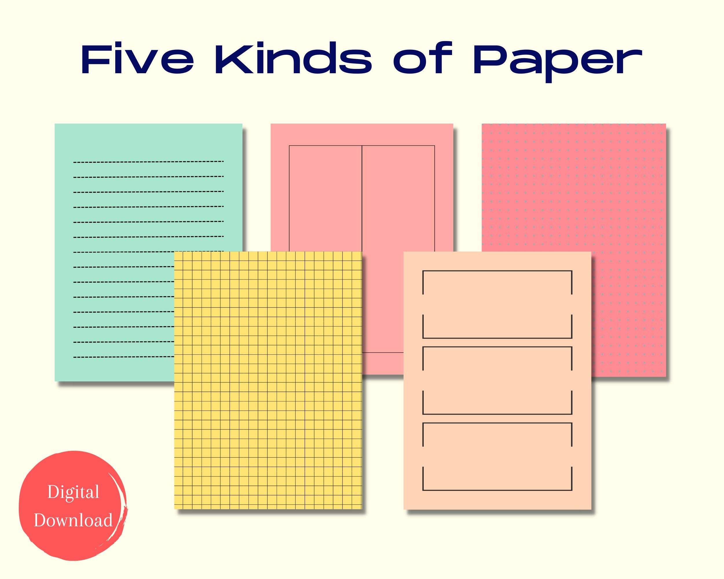 Paper and Note-taking Templates for Students, Journaling, Reflection ...