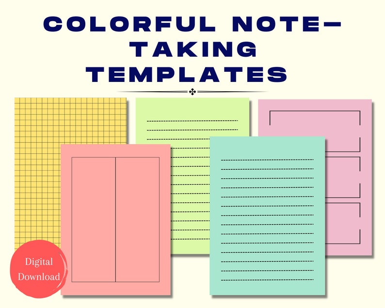 Paper and Note-taking Templates for Students Journaling - Etsy
