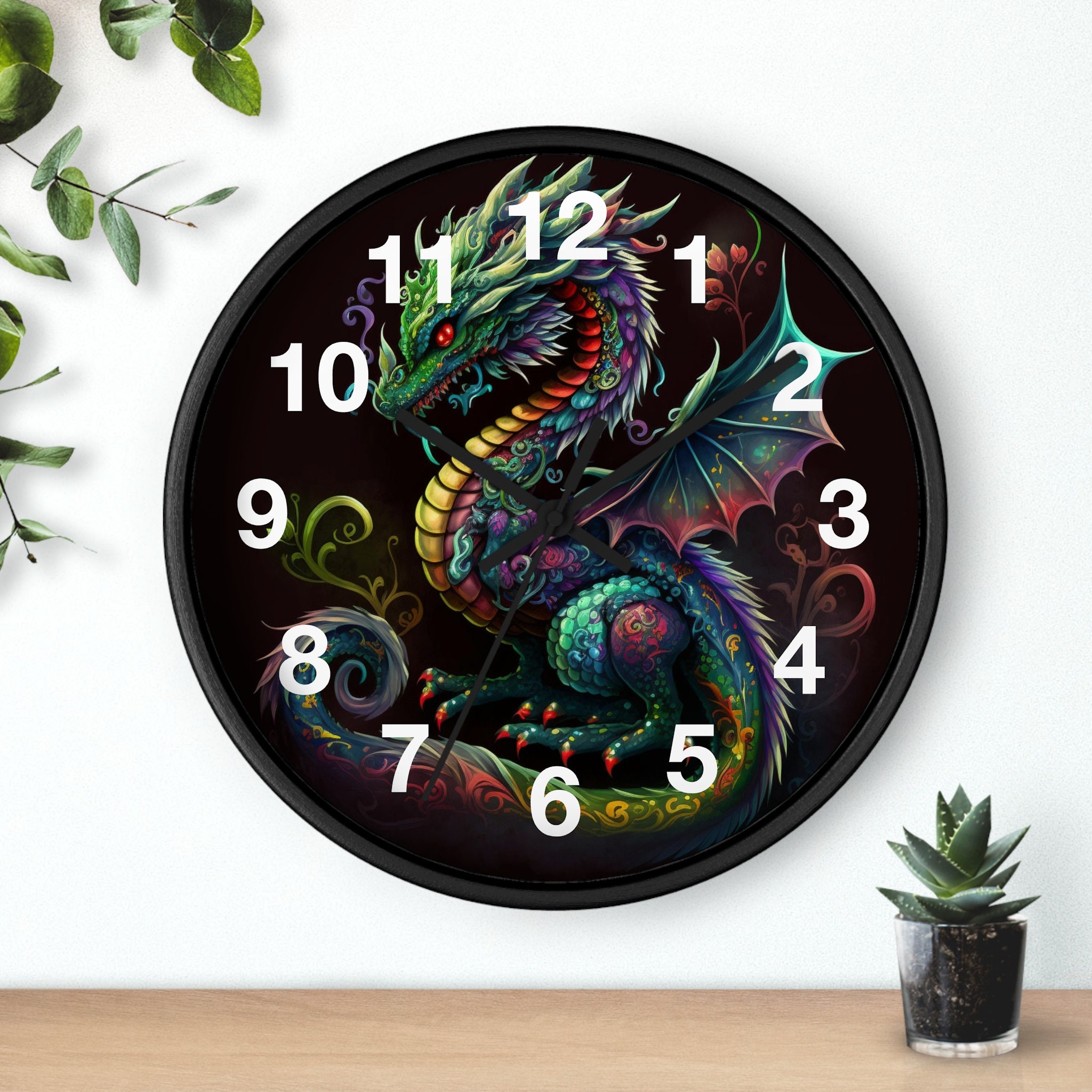 Dragon Wall Clock, Dragon Clock, Dragon Hanging Clock, Home Decor ...