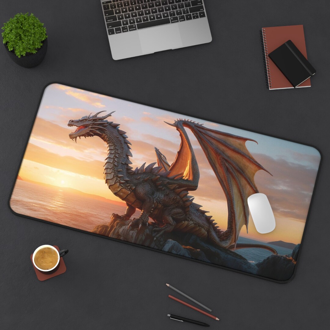 Fantasy Dragon Deskpad, Draco Desk Mat, Dragon Desk Pad, Fantasy Mouse ...